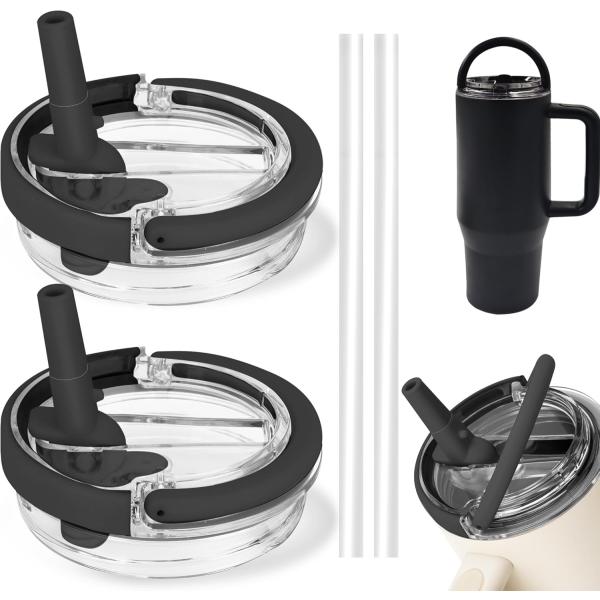 ・?【Perfect Fit】: Tailored specifically for Stanley 40oz Quencher Tumblers, the replacement flip Lid ensures a snug and p...