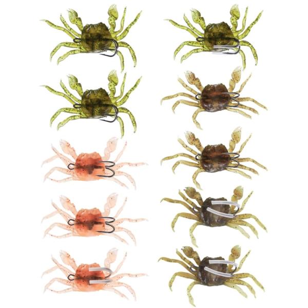 ・【10Pcs Ample Stock】 the pack includes ten artificial soft crab lures, available in a variety of colors, each separately...