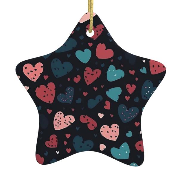 ・Unique design: Our Blue Heart Pattern fancy ceramic ornament with gold ribbon were cut to ensure the smoothness on each...