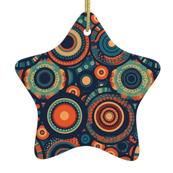 ・Unique design: Our Circles of Different Colors fancy ceramic ornament with gold ribbon were cut to ensure the smoothnes...