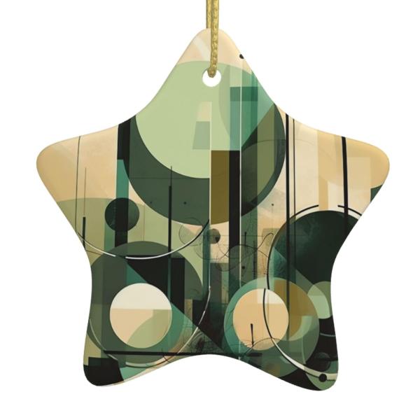 ・Unique design: Our Green and Black Lines fancy ceramic ornament with gold ribbon were cut to ensure the smoothness on e...