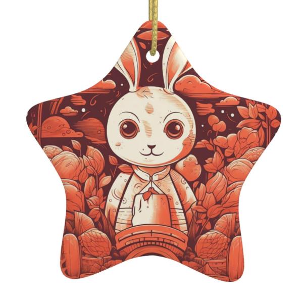 ・Unique design: Our Comic Style Rabbit fancy ceramic ornament with gold ribbon were cut to ensure the smoothness on each...