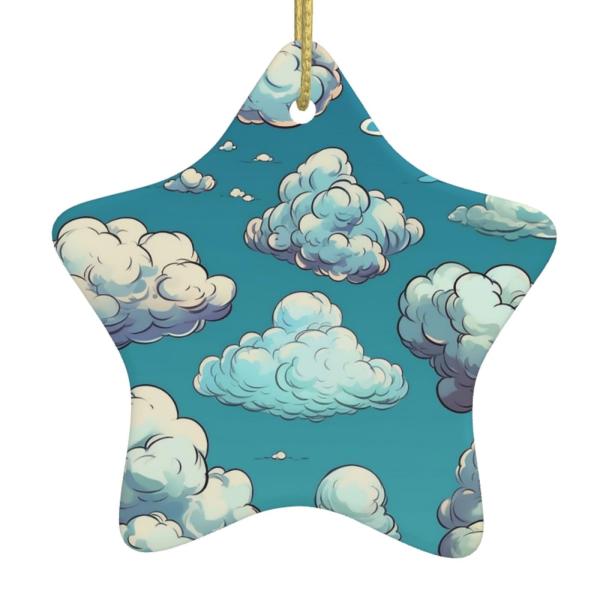 ・Unique design: Our Clouds in the Sky fancy ceramic ornament with gold ribbon were cut to ensure the smoothness on each ...