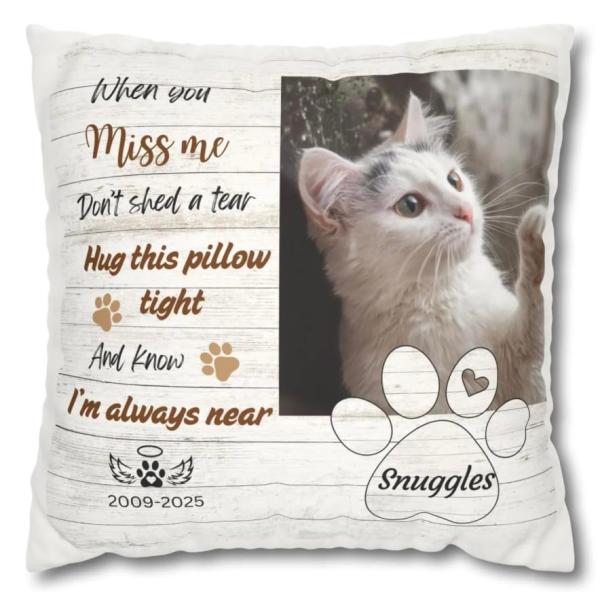 ・Personalized Pet Memorial Pillow: Custom pillow featuring your pet's photo and name, creating a heartfelt keepsake. Per...