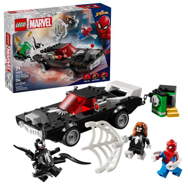 ・SPIDER-MAN TOY FOR KIDS - Spider-Man vs. Venom Muscle Car is a build-and-play toy for LEGO Marvel fans ages 7 and up・MA...
