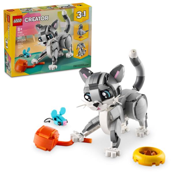 ・3 IN 1 PET TOY FOR KIDS - The LEGO Creator 3 in 1 Playful Cat building toy for girls and boys, 8 years old and older, l...