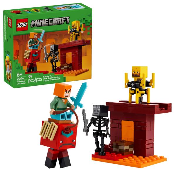 ・MINECRAFT TOY FOR KIDS - The Nether Lava Battle is a small LEGO Minecraft set that provides big build-and-play fun for ...