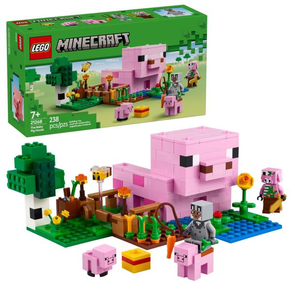 ・LEGO MINECRAFT TOY WITH ANIMALS - The Baby Pig House is packed with pretend play fun for girls and boys ages 7 years ol...