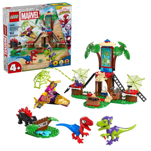 ・PLAYSET FOR KIDS - Spidey and Gobby's Raptor Battle at Tree House HQ is a toy for boys and girls who like Super Heroes,...