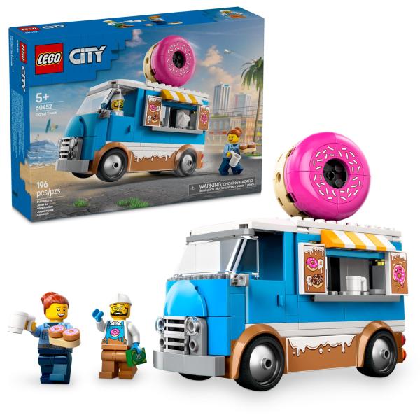 ・DONUT VENDOR TOY TRUCK - Treat your child to delightful playtime adventures with the LEGO City Donut Truck building set...