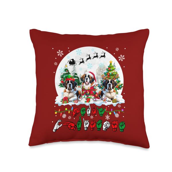 ・This Merry Christmas ASL Sign Language Three Santa St. Bernards costume is for dad, mom, grandma, grandpa, uncle, aunt,...
