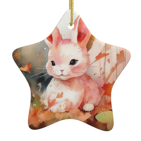 ・Unique design: Our Hand Drawn Bunny Pattern fancy ceramic ornament with gold ribbon were cut to ensure the smoothness o...