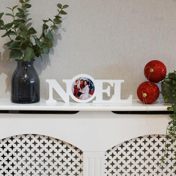 ・??????? ??????? ?????: Celebrate the holiday season with charming white-coated wooden word blocks with sublimation plat...