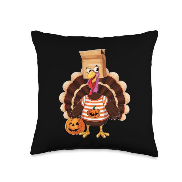 ・Funny Halloween Turkey 2024 Cute Fall Thanksgiving Holiday Season・Turkey With Brown Paper Bag Trick Or Treat Costume Ha...