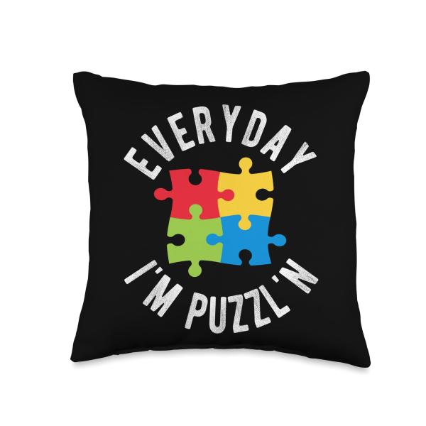 ・EVERYDAY I'M PUZZL'N Puzzle Jigsaw Enthusiast. Celebrate your love for jigsaw puzzles with this vibrant and playful des...