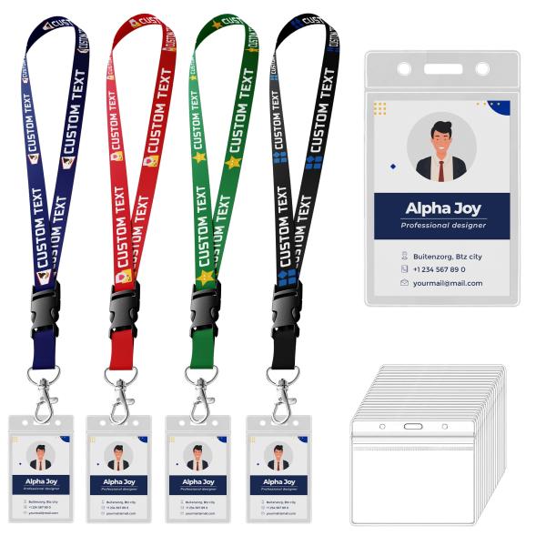 ・? CUSTOM LANYARD: You can customize the text/name/logo/clipart on the lanyard, such as company logos, event slogans, pe...