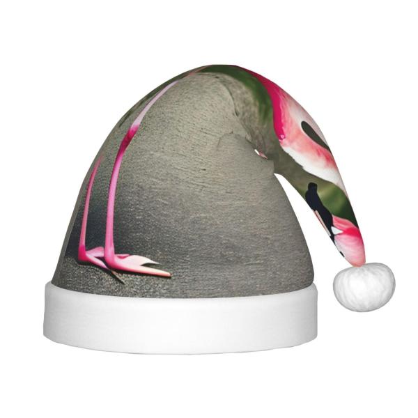 ・Pink Flamingo Vivid Full-Print Design: Showcasing a full-width print, this Santa hat for kids stands out with its vivac...