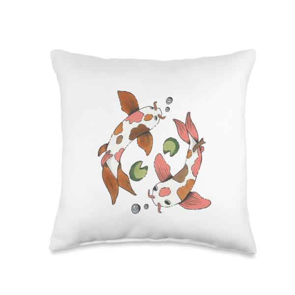 ・Illustration of two koi tents arranged in circular symmetry, inspired by the shape of yin yang. Representation of harmo...