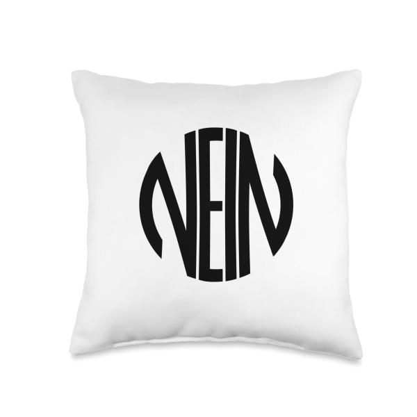 ・Before you ask NO. Funny sayings gift for women or men. The German word NEIN written in a circle. Simple, minimalistic ...