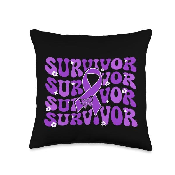 ・Purple Awareness Ribbon - Pancreatic Cancer Survivor・Survivor Purple Ribbon Pancreatic Cancer Awareness pancreatic Canc...