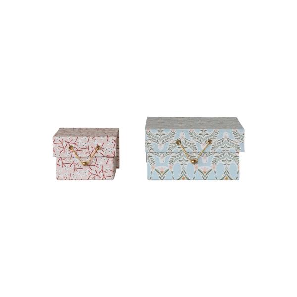 ・A delightful set of two paper gift boxes, each featuring a festive berry and dove pattern, perfect for any gifting occa...