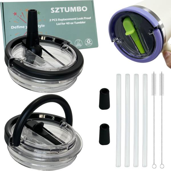 ・【Perfect Replacement 】SZTUMBO this lid designed specifically for Stanley 40 oz Quencher Tumbler with Handle. It's a per...