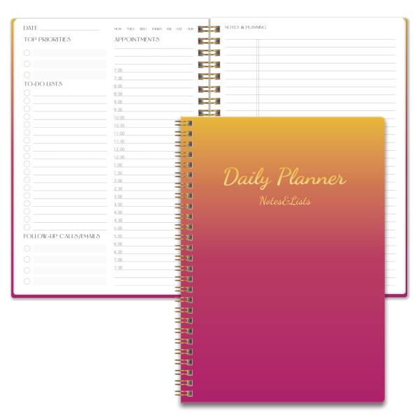 ・Stay Organized ＆ Make the Most of Your Day: This daily schedule planner is designed to help you stay on track, reduce s...