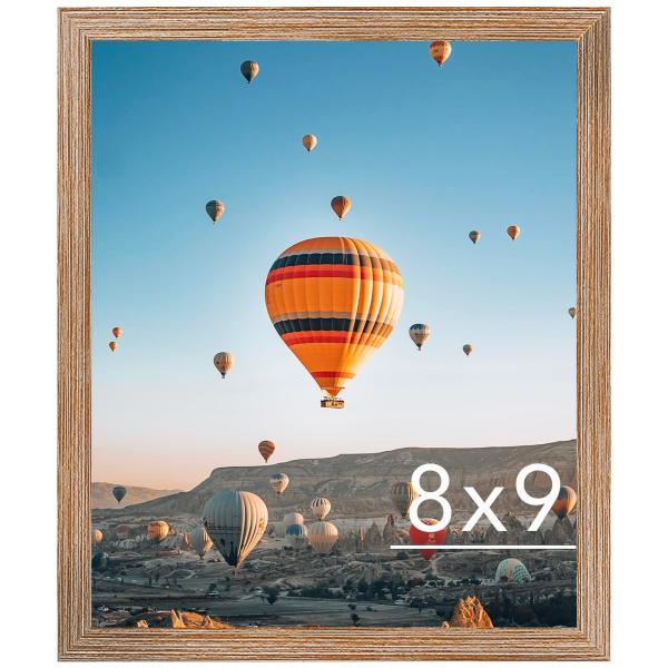 ・FRAME SIZE: The rustic brown picture frame fits 8x9 photos, simple and stylish, the frame opening display will be 0.5 i...