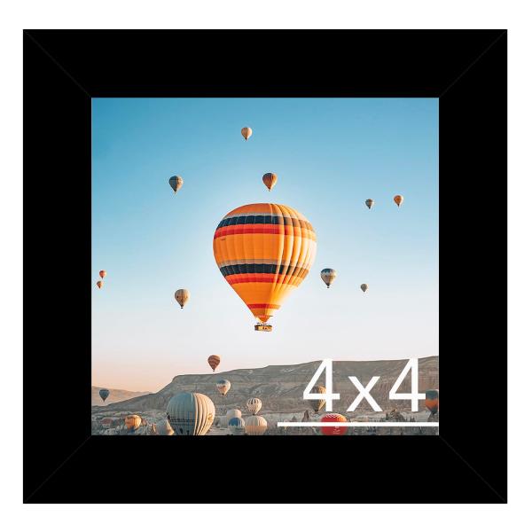 ・FRAME SIZE: The black picture frame fits 4x4 photos, simple and stylish, the frame opening display will be 0.5 inches s...