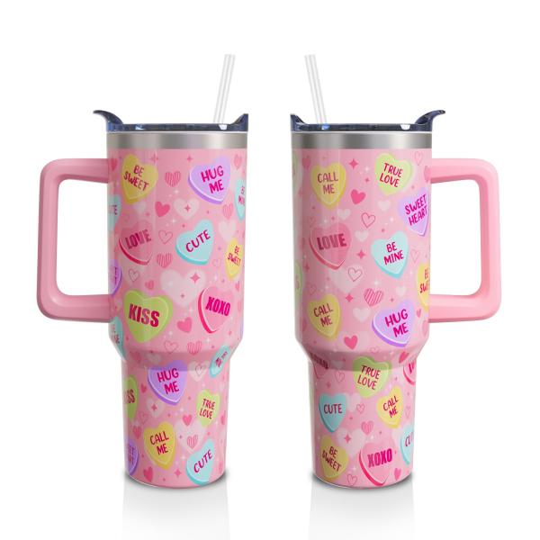 ・Gifts for Holiday: 40oz cute pastel christmas tree tumbler helps you drink more water.It is a perfect valentine's Day, ...