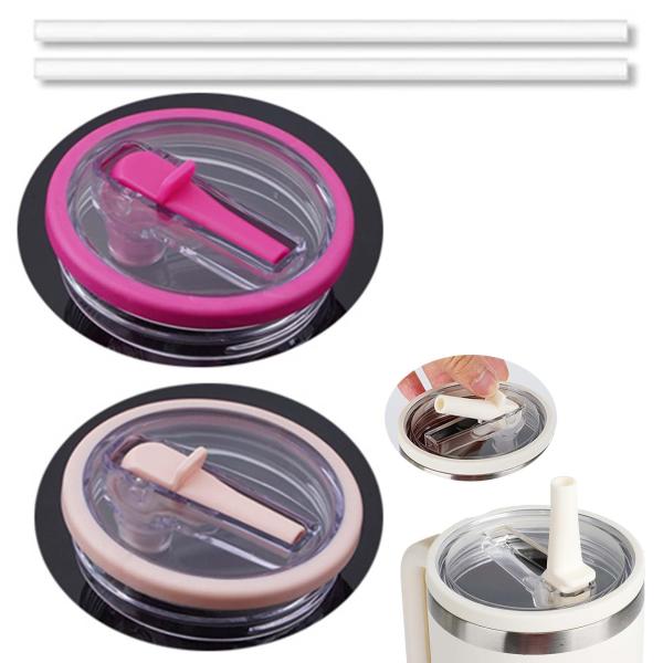 ・【Versatile Compatibility】: This tumbler flip straw lid is specifically designed for 40 oz tumblers compatible with Stan...