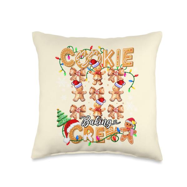 ・Merry Christmas Coquette Bow Buffalo Plaid tie bow Christmas Lights Pajamas Cookie Baking Crew Gingerbread for cooks, c...