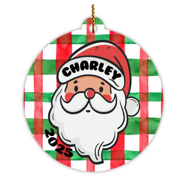 ・Custom Santa Ornament 2025: Celebrate the holidays with a cute personalized Santa design featuring your custom name and...