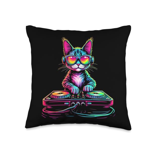 ・DJ Cat. Stand out with this eye-catching -colored DJ cat illustration.・DJ Cat. Music Lovers, Cat Owners, Youth, Party-g...