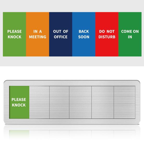 ・【6 Clear Privacy Options】Our slide door sign includes 6 status options: Do Not Disturb, Please Knock, In a Meeting, Out...