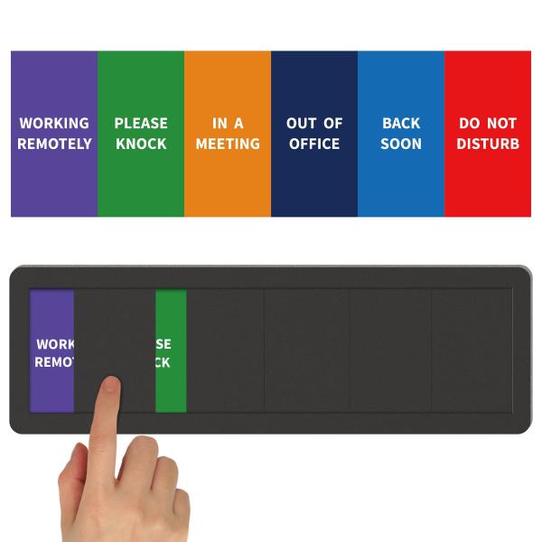 ・【6 Clear Privacy Options】Our slide door sign includes 6 status options: Do Not Disturb, Please Knock, In a Meeting, Out...