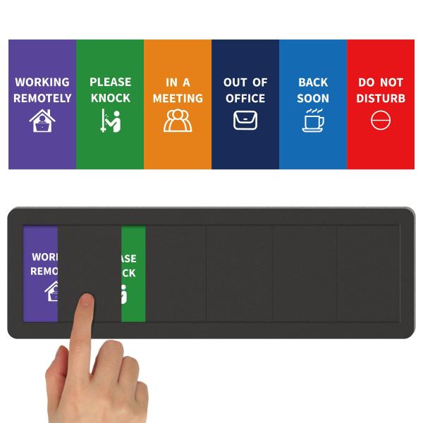 ・【6 Clear Privacy Options】Our slide door sign includes 6 status options: Do Not Disturb, Please Knock, In a Meeting, Out...