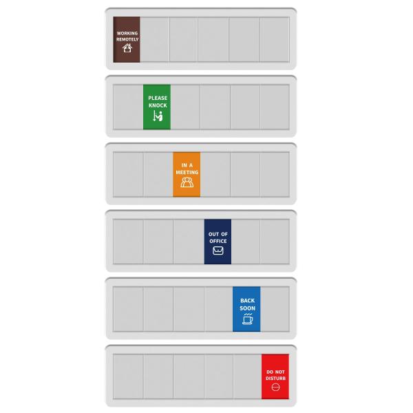 ・【6 Clear Privacy Options】Our slide door sign includes 6 status options: Do Not Disturb, Please Knock, In a Meeting, Out...