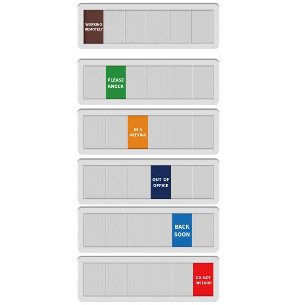 ・【6 Clear Privacy Options】Our slide door sign includes 6 status options: Do Not Disturb, Please Knock, In a Meeting, Out...