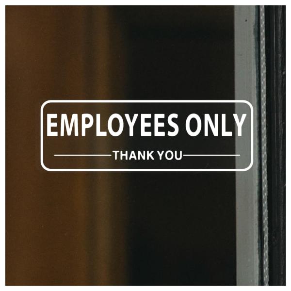 ・取り付け簡単 - Employees Only (5個パック) のサインは透明な裏面接着剤で、窓ガラスやドアの表面を水で拭いてから、サインを剥がして貼り付けるだけです。・丈夫で便利 - 高品質の透明ビニールデカール、耐候性、耐紫外線性、防...