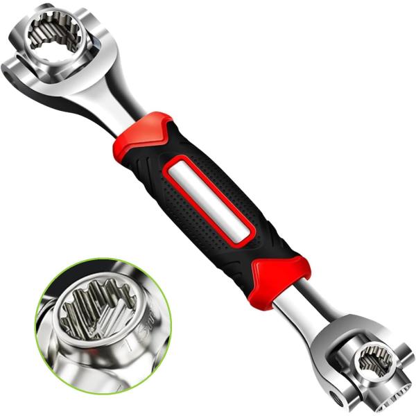 ・【ダブルエンドユニバーサル48 in 1ソケットレンチ】複数のモデルに適用、スプラインボルト、6ポイント、12ポイント、トルクス、スクエアボルト、破損したボルト、あらゆるサイズの標準またはメートル法ボルトに対応、メートル法ソケット:8-1...