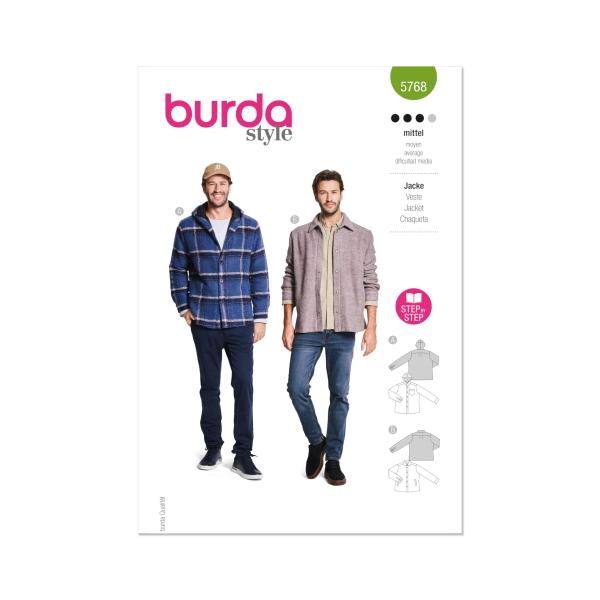 ・Burdaパターンキットには、生地を切り抜くためのパターンピース、縫製プロセスのガイドとなるステップバイステップの書面と図解の説明、生地とトリムの選択方法、サイズ情報が含まれています。・これらの衣類の縫製パターンは、男性のサイズ38-48...