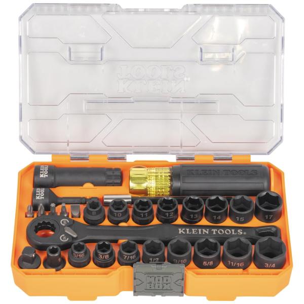 ・KLEIN KNECTミディアムセット:ソケットレンチセットには、SAEとメトリック六角ソケット18個、アダプター4個、チクレットビット5個、パススルーハンドル、ソケットレンチ、ケースが含まれます。・インパクト定格:ハイパワーアプリケーシ...