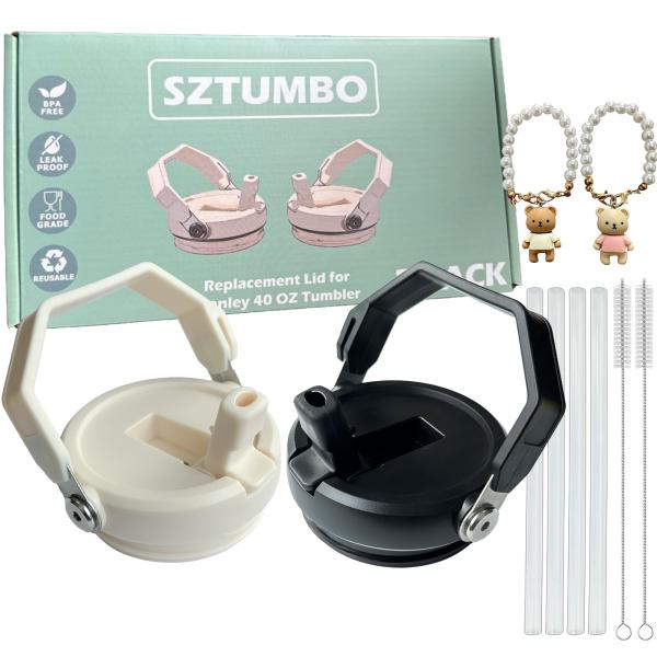 ・【Perfect Replacement 】SZTUMBO this lid is precisely made according to Stanley Quencher 40 oz tumbler with handle. It's ...