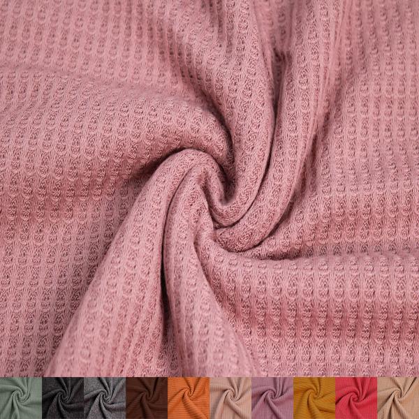 ・Polyester rayon spandex waffle brushed knit fabric, made of 35% rayon, 60% polyester, and 5% spandex, offers a soft, br...