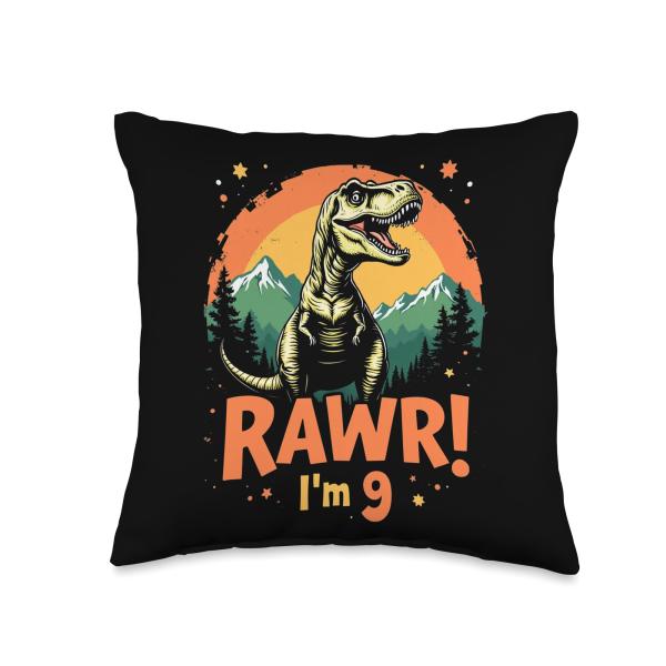 ・RAWR! I'm 9 Dinosaur Birthday. Eye-catching design that appeals to young dinosaur enthusiasts.・Dinosaur Birthday. Child...