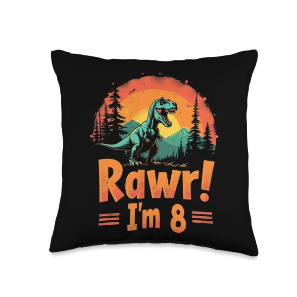 ・Rawr! I'm 8 Dinosaur Birthday. Eye-catching dinosaur motif for memorable birthday celebrations・Dinosaur Birthday. Child...