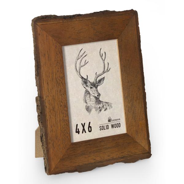 ・Rustic Design: Axeman's Picture Frame 4x6 features a live edge rustic wood finish that blends seamlessly with farmhouse...