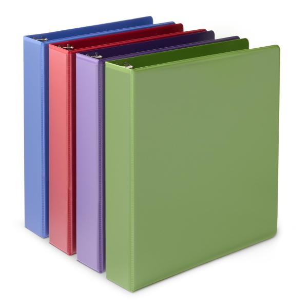 ・4-pack of durable 3-ring binders for documents with 2 transparent interior folder pockets・Ideal as a school binder for ...