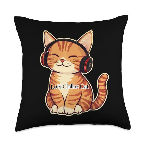 ・Stay chill with this LoFi Chillax Cat apparel featuring a cute orange tabby wearing headphones, the ultimate relaxed vi...